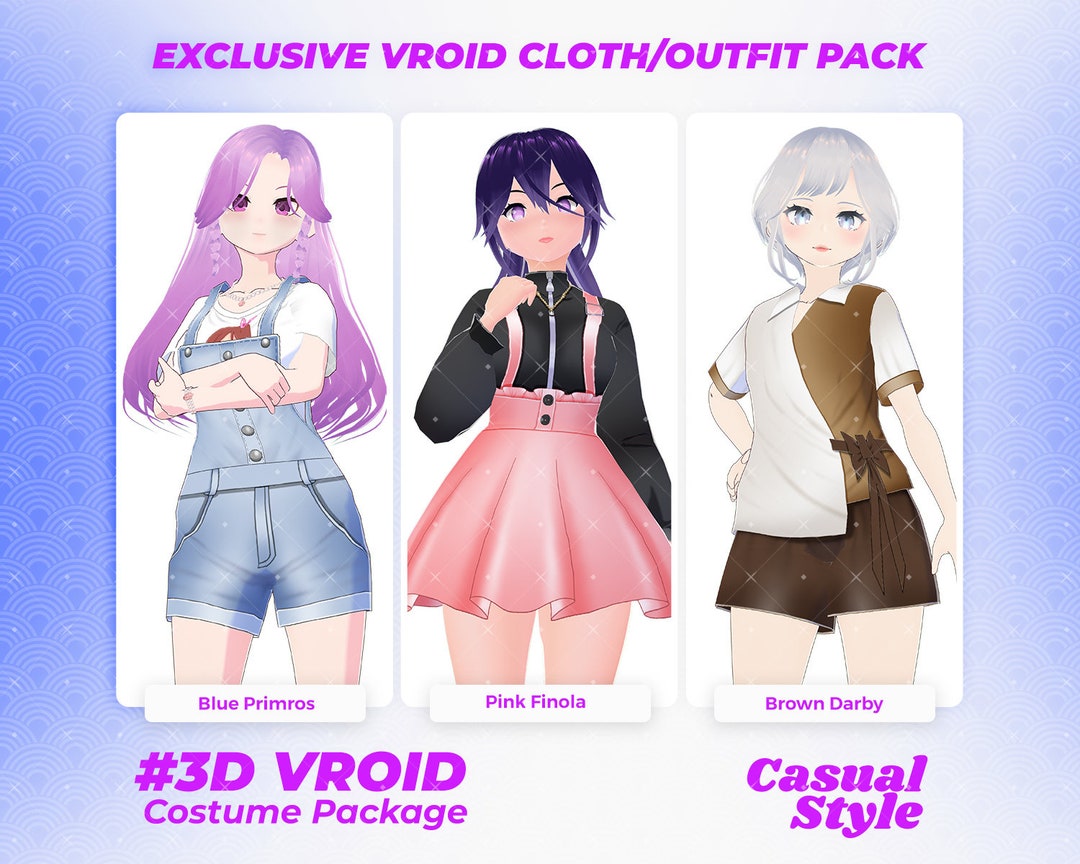 Vroid Diva Outfit Pack: Modern 3D Avatar Fashion (3-in-1) - Etsy