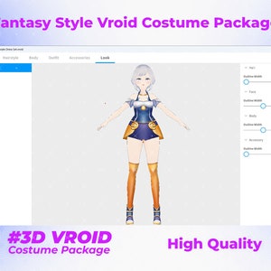 Enchanted Princess Vroid Outfit Package for Vtuber Royalty - Vroid Clothing Pack, Fantasy Girl ...