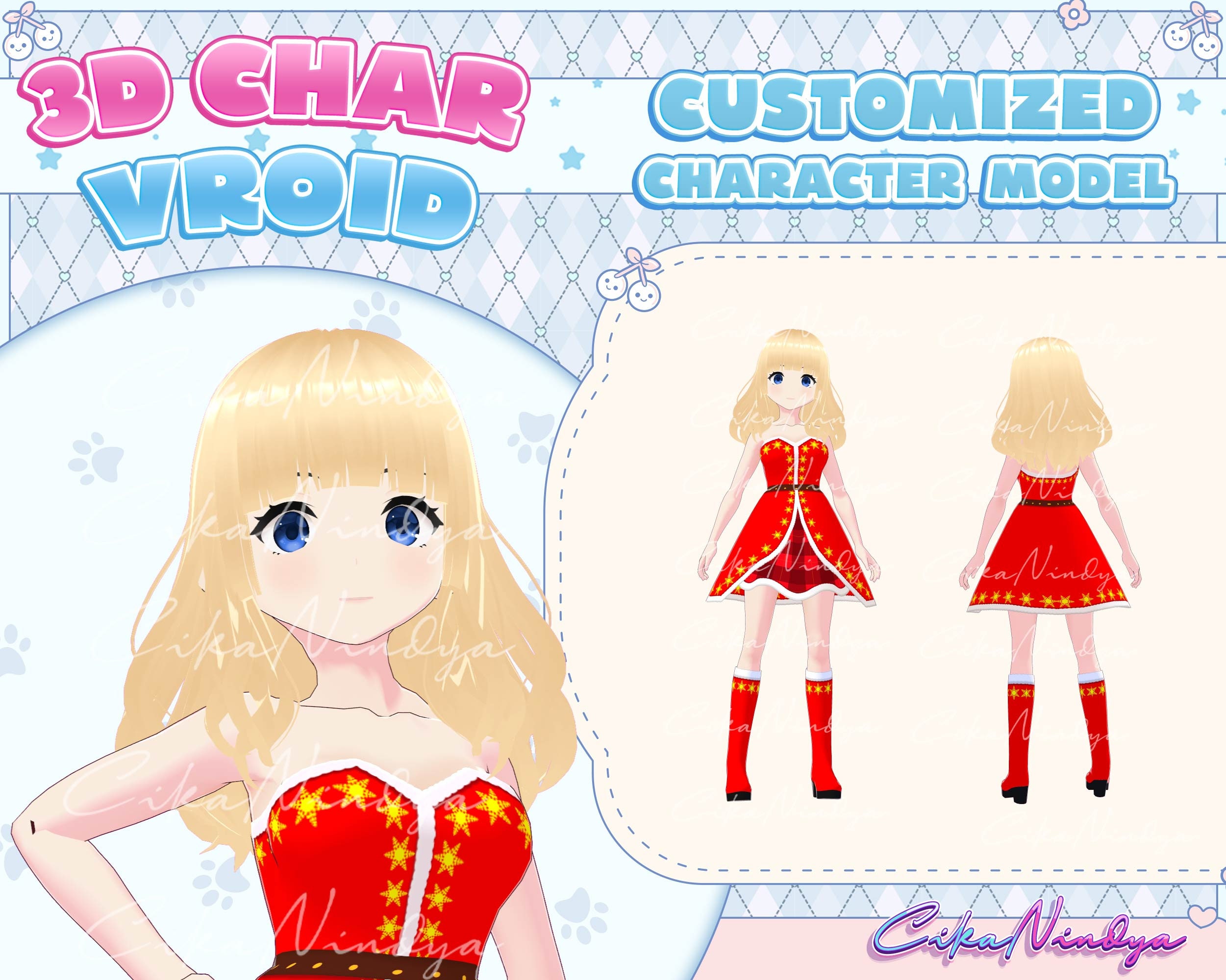 3D Vroid Character Vtuber Model Streamer Avatar Add - Etsy