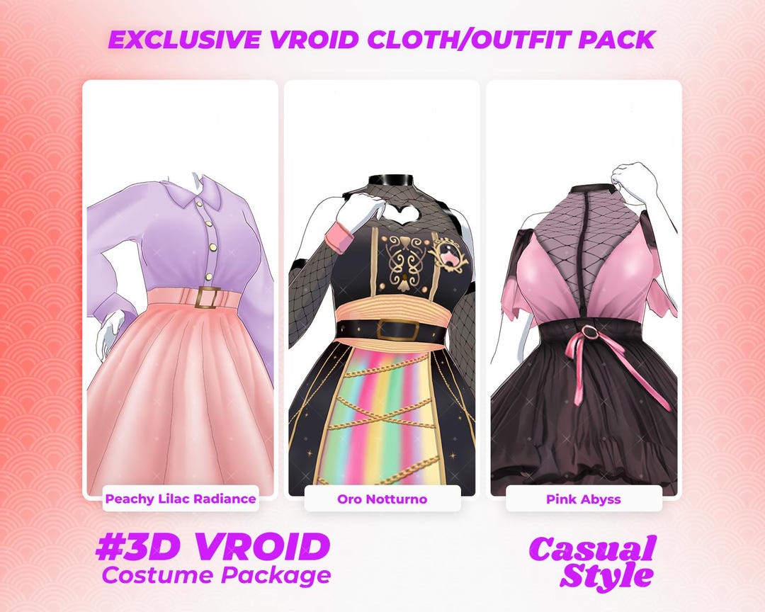 Vroid Girl Casual Clothes | Trendy 3D Outfit for Anime Avatars ...