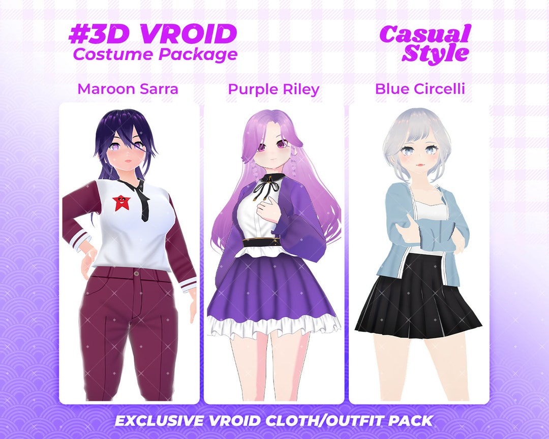 3D Vroid Clothing Pack, 3d, Vroid Clothes, Cosplay Costume, Costume ...