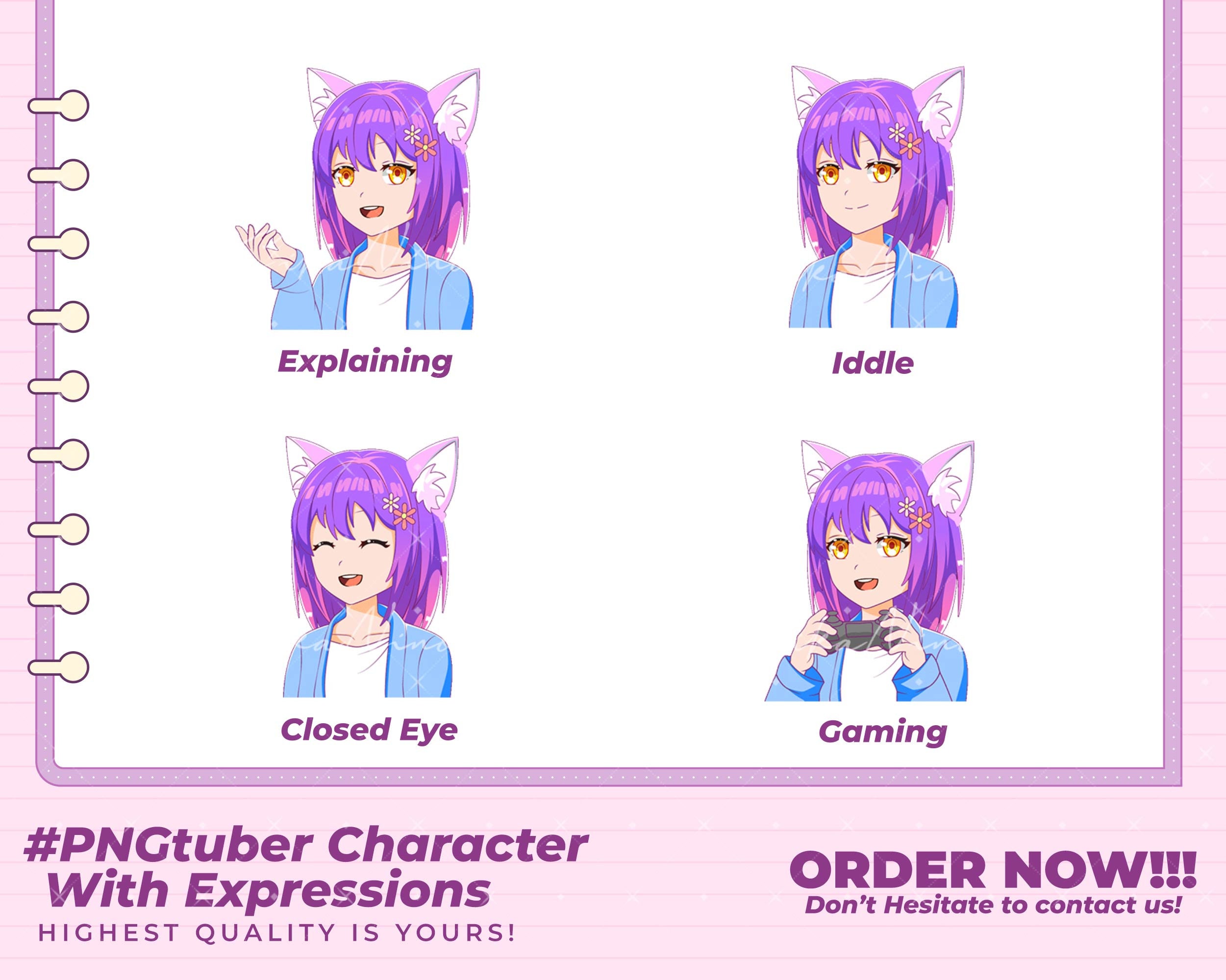 Pngtuber Png Tuber Girl Pngtuber Commission Pngtuber - Etsy