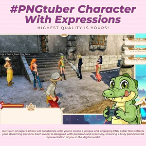 Crocodile Pngtuber Avatar: 4 Poses, .veadomini File - Etsy