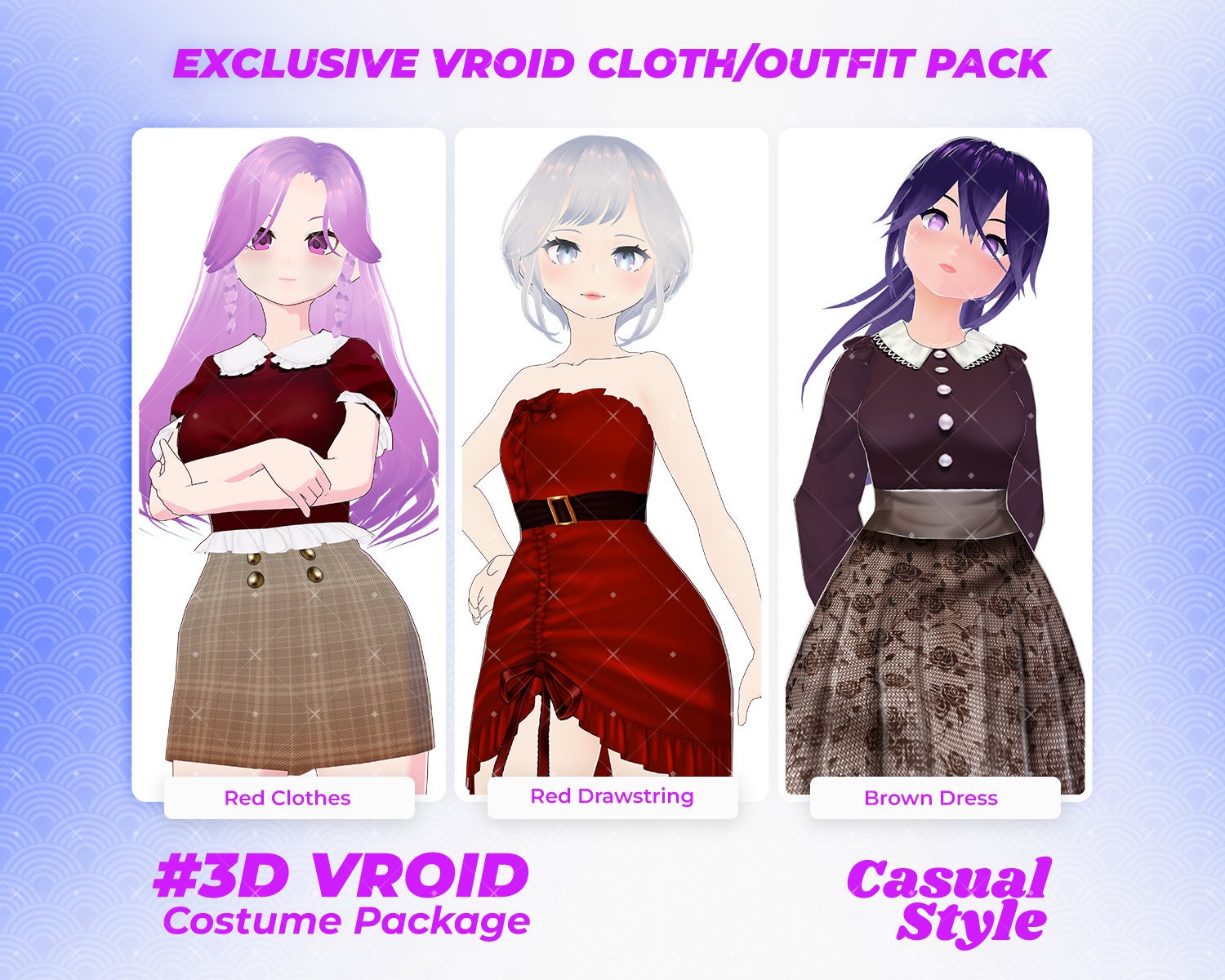 Vroid Clothing Pack 3d Wardrobe Virtual Fashion Stylish Streamer
