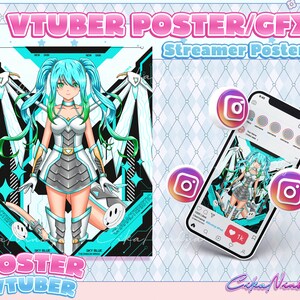 Digital Vtuber Poster for Streamer's Social Media - Vtuber Poster ...
