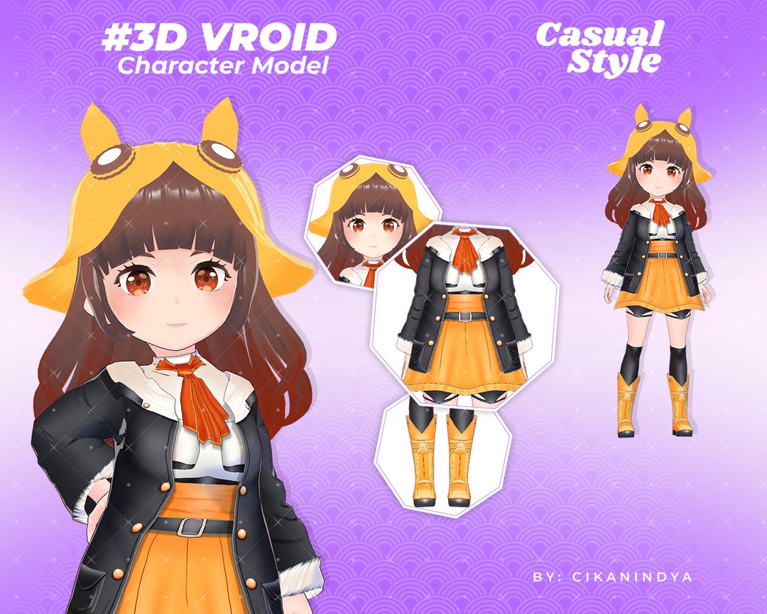 3D Vroid Character, Vtuber Model Free, 3d Model, Vtuber Model, Vroid ...