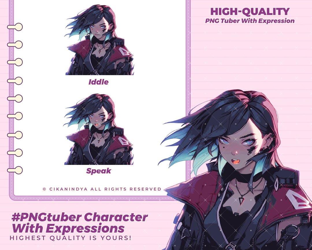 Tuber PNG, Modelo Pngtuber, Gif Pngtuber, Comisión Pngtuber, Avatar de Pngtuber Cyberpunk Stream ...