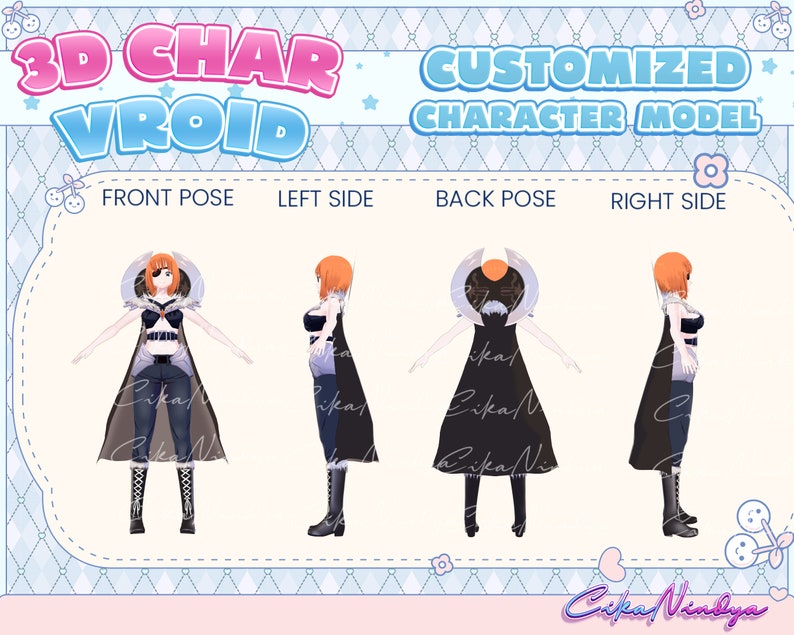 3D Vroid Character, Vroid, 3D, Vroid Model, Animated Character ...