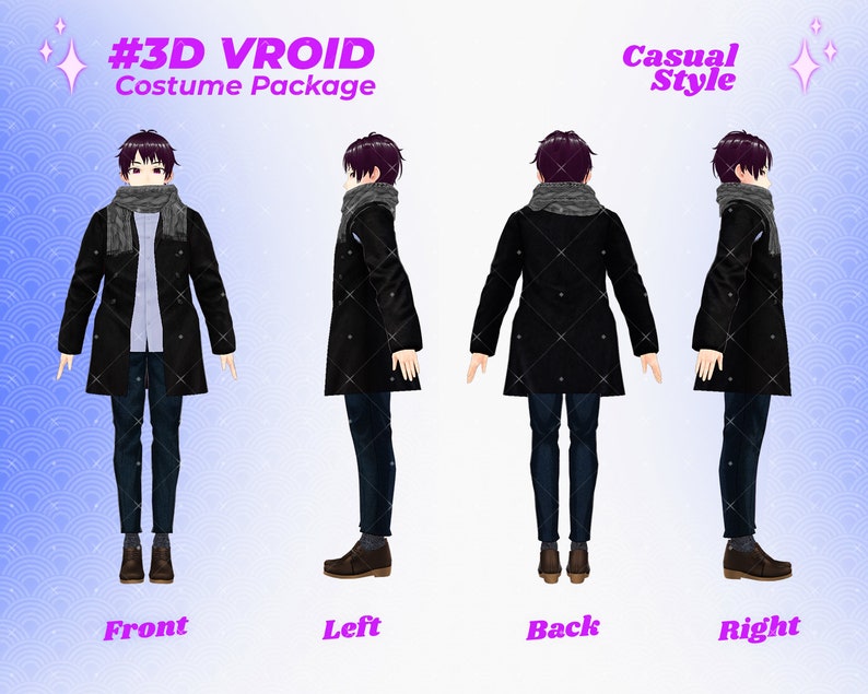 Metro Modern Men's Collection Sleek 3D Vroid Casual Wear Trio Vroid ...