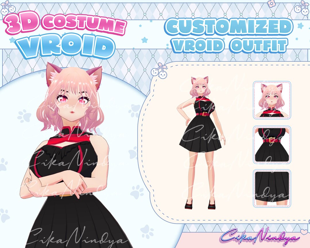 3D Vroid Costume, Cosplay Costume, Kawaii Clothes, Vroid Outfit Step ...