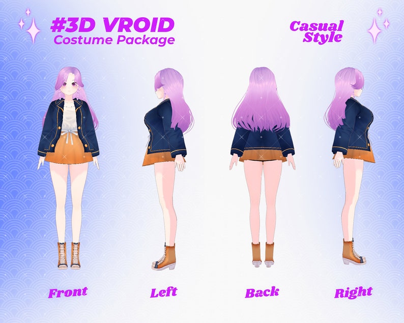 Casual Elegance Pack For Vroid Trio Of Stylish Everyday Outfits Vroid