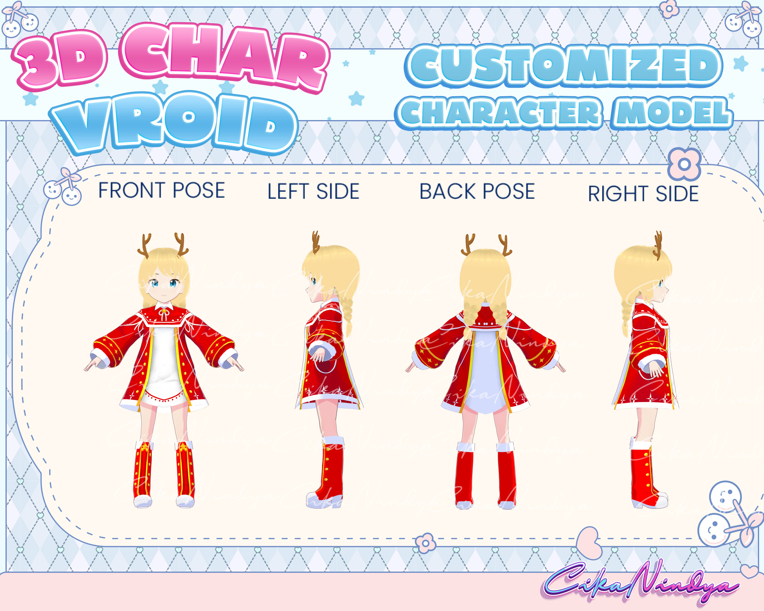 3D Vroid Character Streamer Avatar Virtual Model 3D Vroid - Etsy