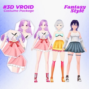 Vroid Clothing Pack, Kawaii Clothes, 3d, Doll Clothes, Vroid Outfit ...