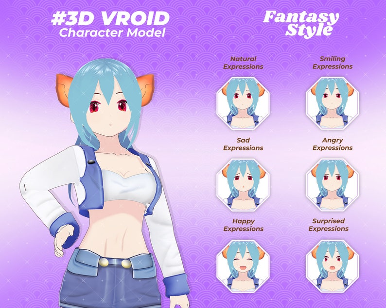 3D Vroid Character, 3d Model Commission, Vtuber Model, Vroid Streamer's ...