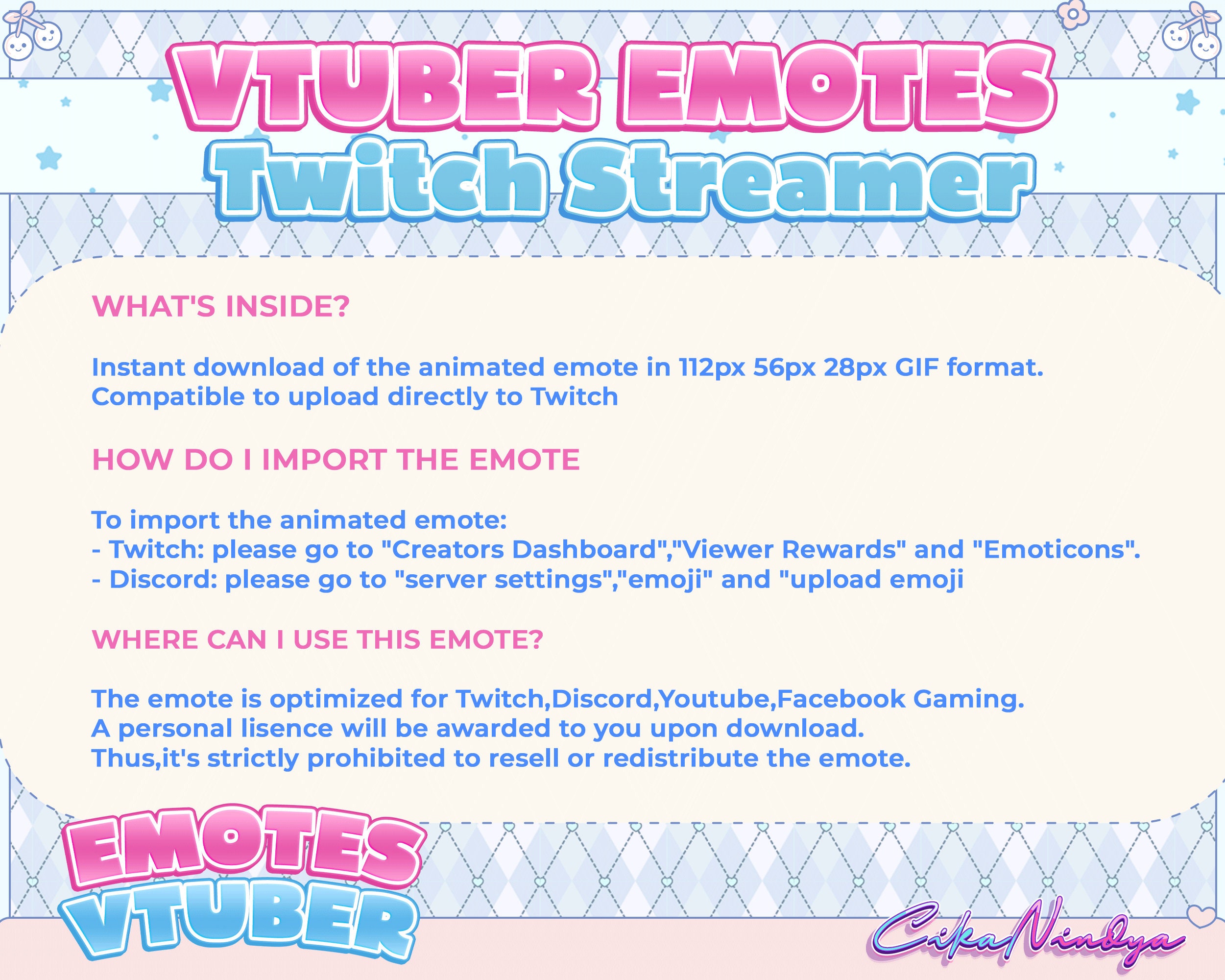 Vtuber Emote Emote Commission Animated Emote Emote Twitch - Etsy