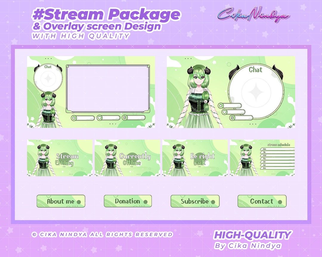 Streamer's Aesthetic Stylish Overlay Package Fantasy for Chic Streams ...