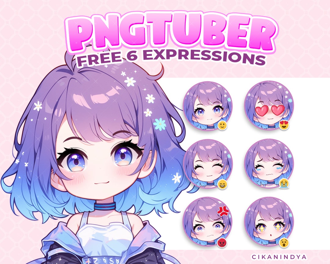 Snowy Hair PNG Tuber Girl: 12 Pose Vtuber Avatar (digital Streaming) - Etsy