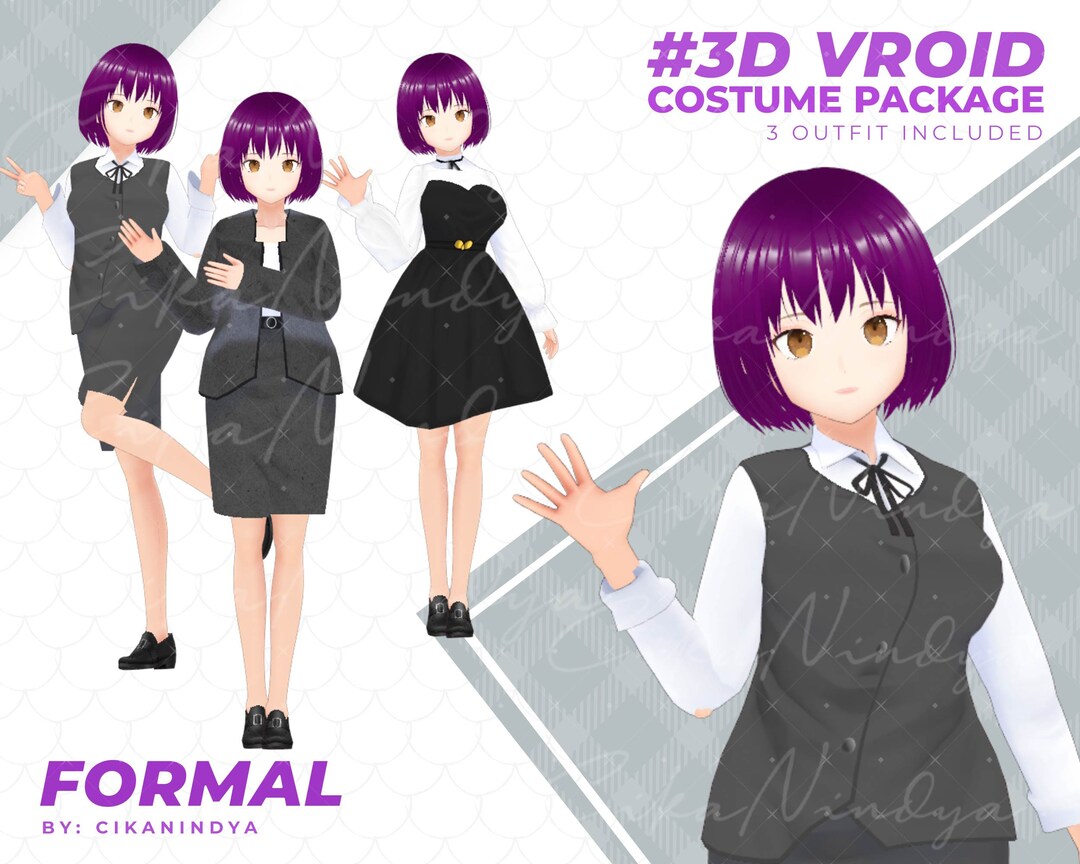 Vroid Clothing Pack 3d Clothes Vroid Cosplay Costume - Etsy