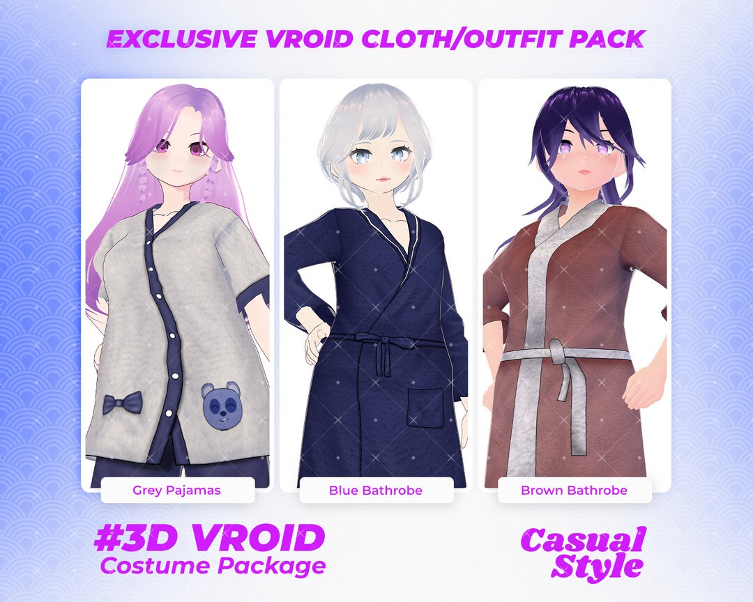 Essential Casual Attire Collection for Vtuber Girls - Vroid Clothing ...