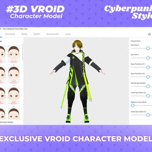 3D Vroid Character Yuta Cyberpunk Anime Male With Futuristic Style for ...