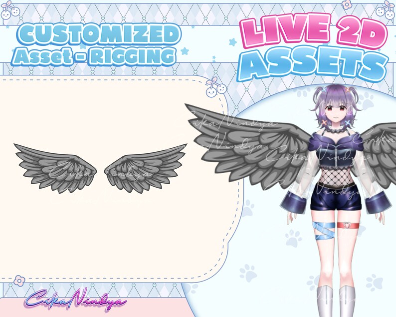 Vtuber Assets Stream Assets Vtuber Asset Wings Live2d Asset - Etsy