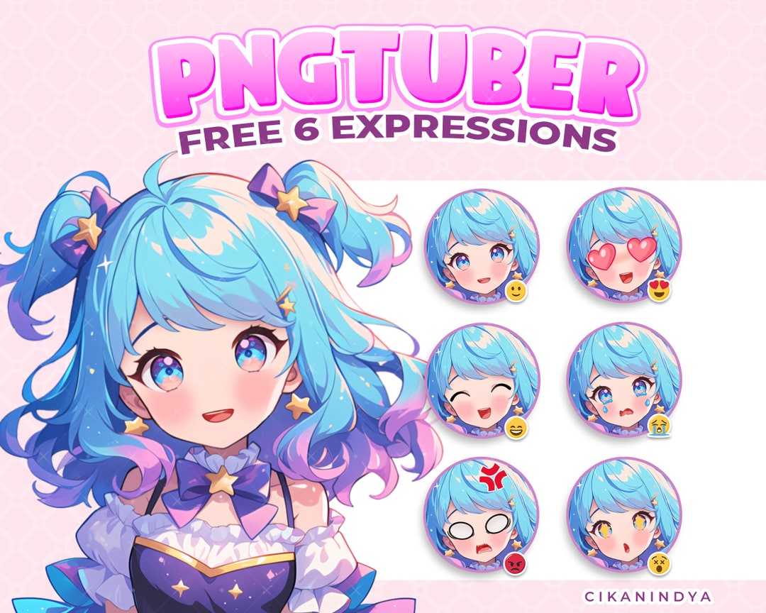 PNG Tuber | Cute and Energetic Virtual Character for Streaming | Get 6 ...