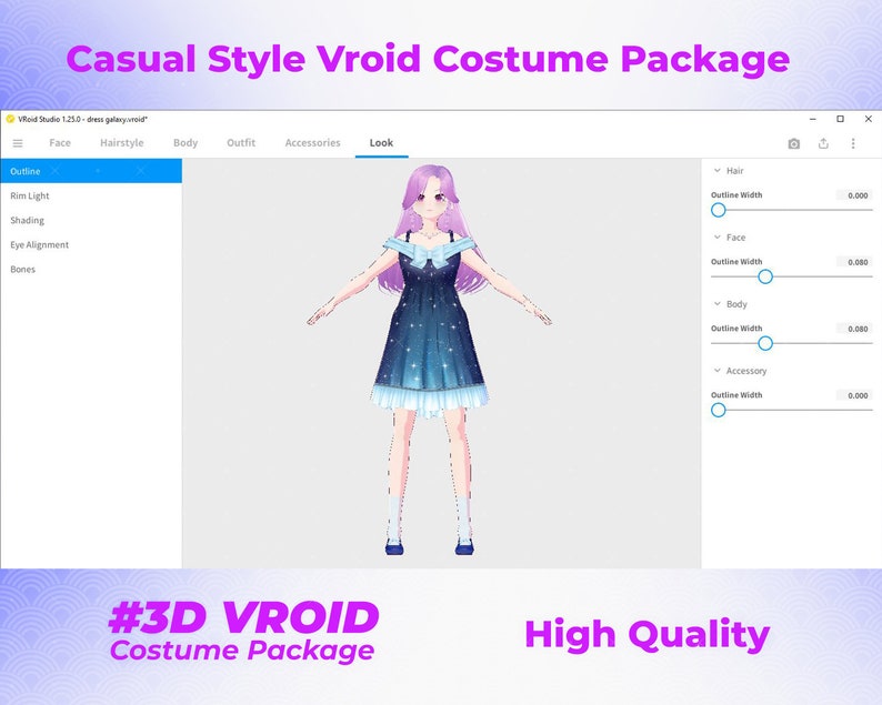 Vroid Outfit Package: Casual Avatar Apparel, 3-in-1 (.vroidcustomitem ...