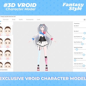 3D Vroid Character, Vtuber Model, Virtual Avatar, 3d Model Commission ...