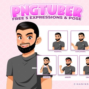 PNG Tuber | Expressive PNG Tuber Man for Streaming Enhance | 5 Poses ...