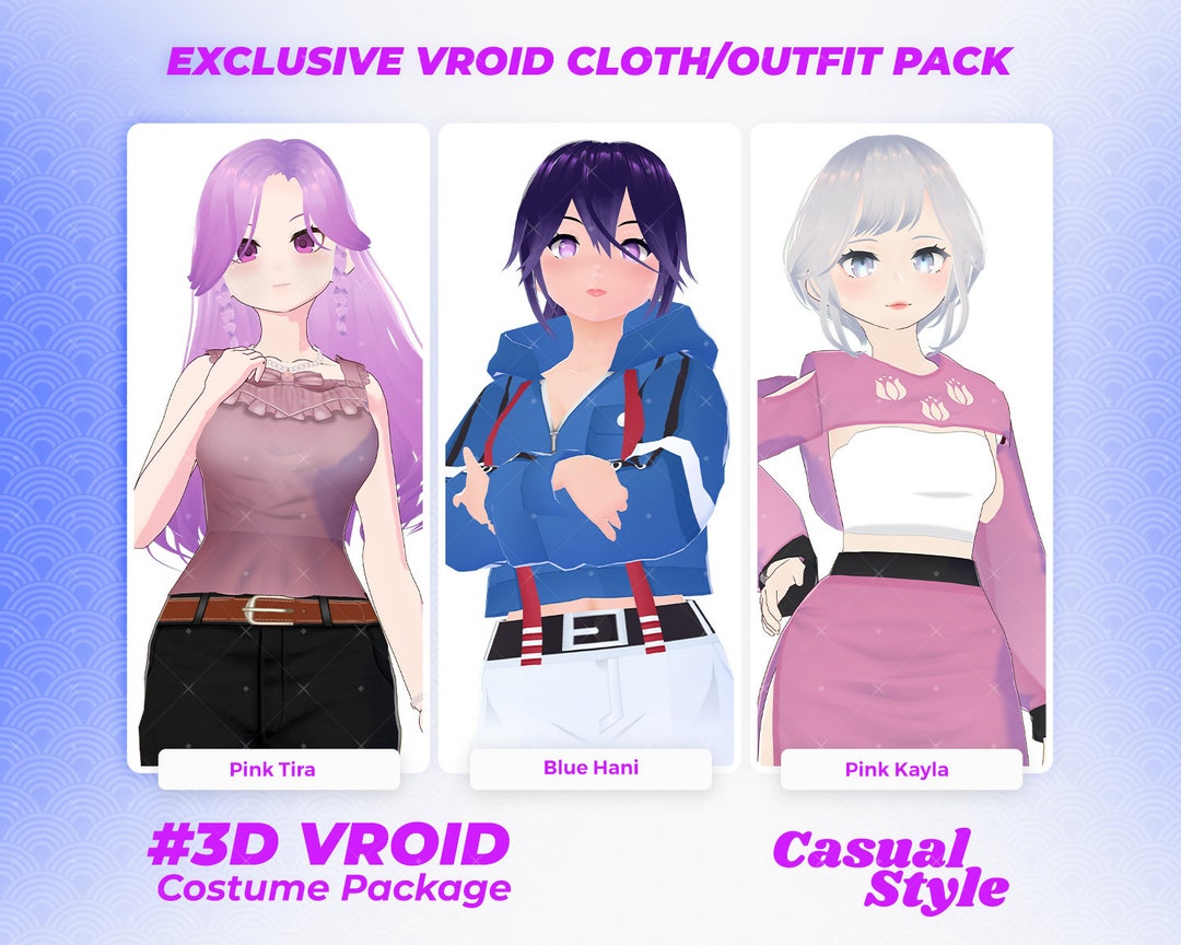 Casual Wardrobe Set for Vroid Avatars-vroid Clothing Pack, Streamer ...