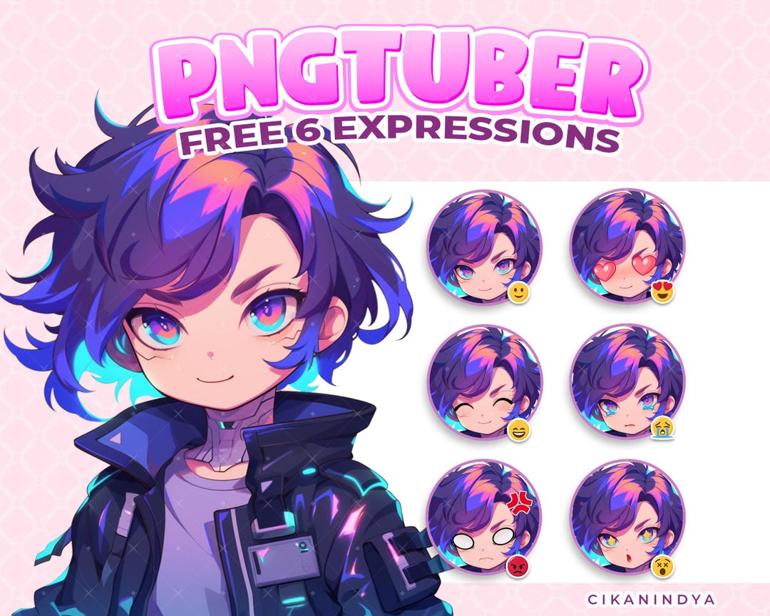 Cyberpunk Pngtuber – Premade Futuristic Vtuber Model for Streaming - Etsy