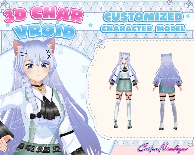 3D Vroid Character 3d Model Vtuber Model Free 3D - Etsy