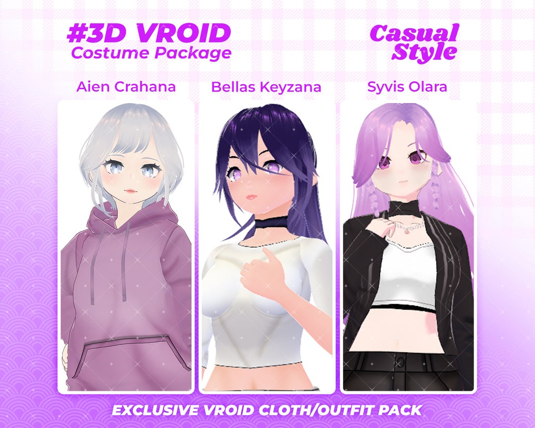 Vroid Clothing Pack Costume Vroid Clothes Kawaii Clothes Vroid