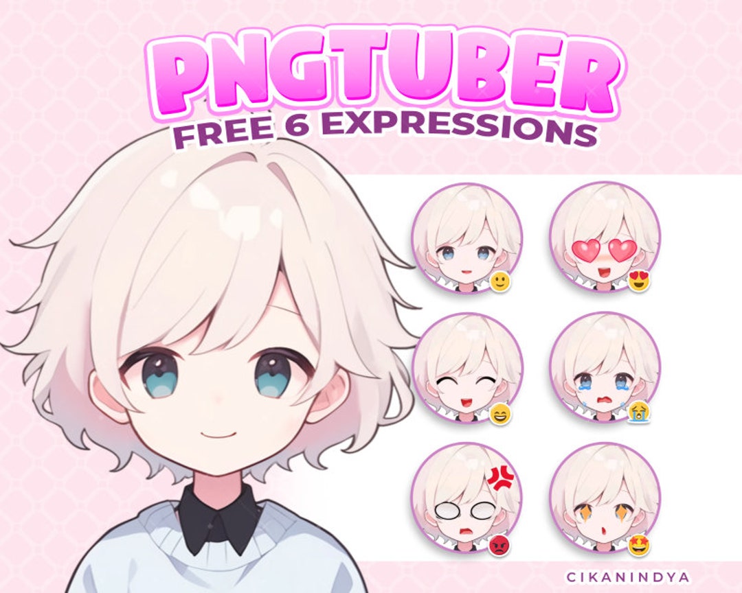 PNG Tuber | Customizable Chibi Girl PNG Tuber for Streamers | 6 Poses ...
