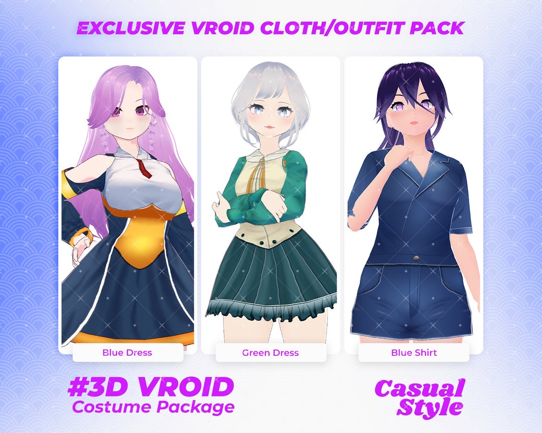 Laid-back Livestream Layers for Girl Streamers - Vroid Clothing Pack ...