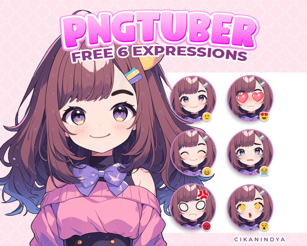 PNG Tuber | Cute Tuber Character Girl Pink Clothes for Live Streaming ...