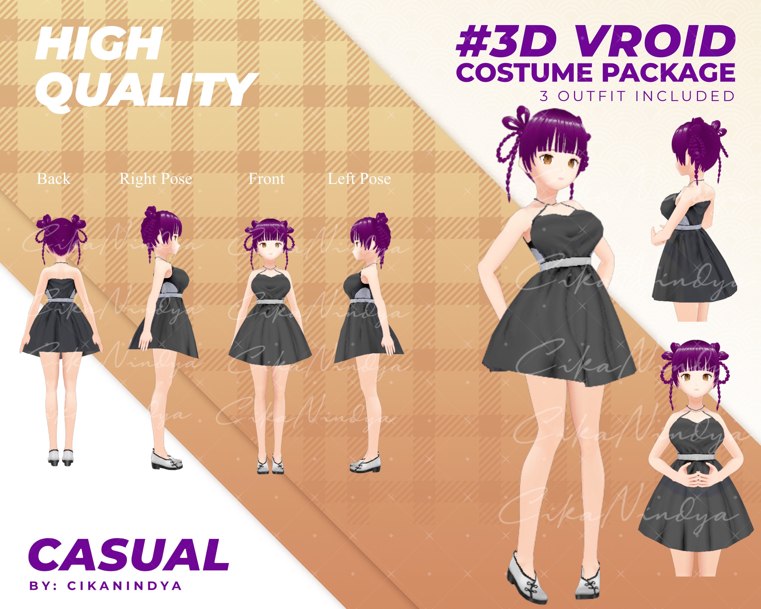 Vroid Clothing Pack Cosplay Costume Kawaii Clothes Vroid - Etsy