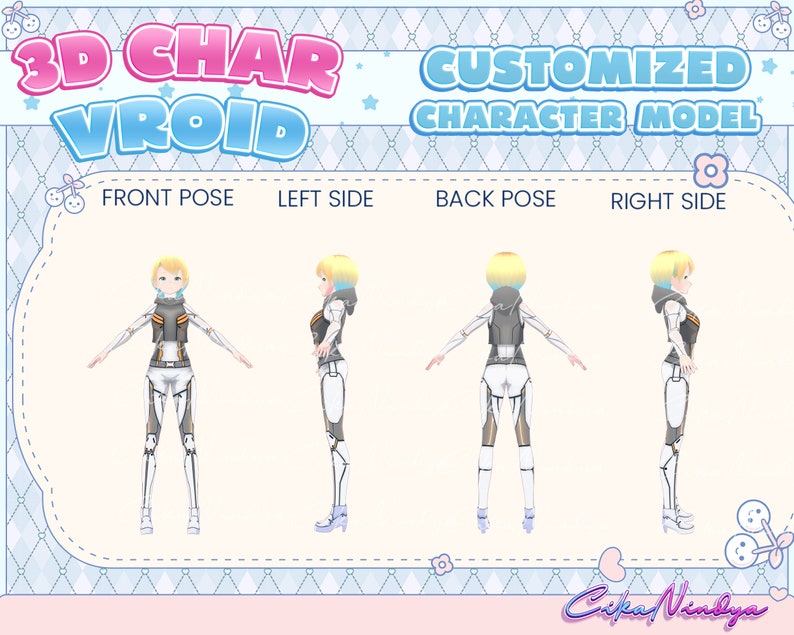 3D Vroid Character Vroid 3D 3d Model Commission 3d Model - Etsy