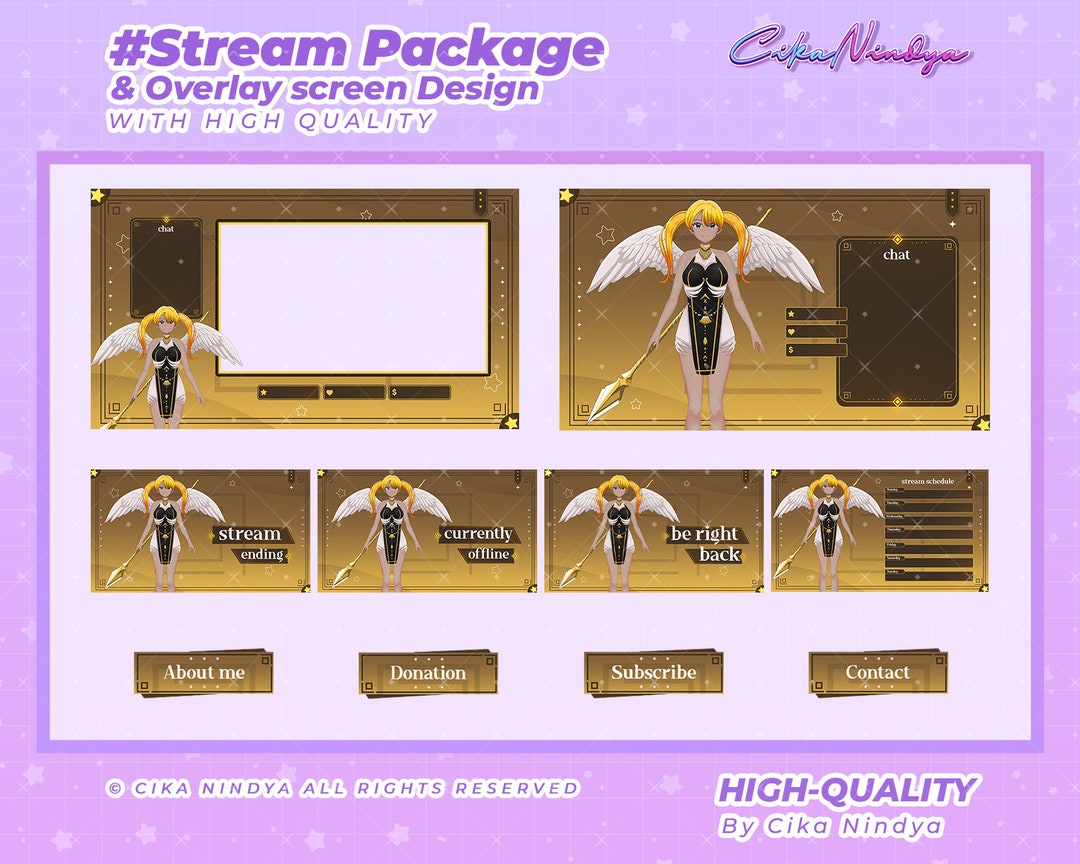 Anime Stream Overlay Package: Manga Vtuber Broadcasts - Etsy