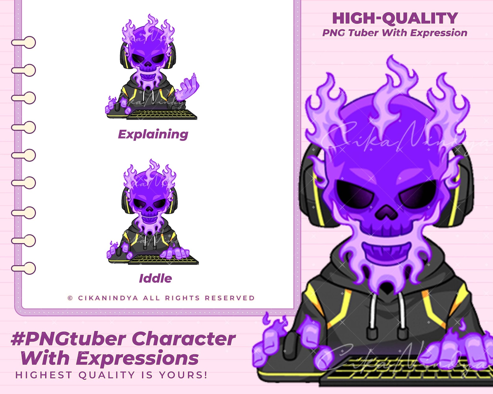 Pngtuber Pngtuber Twitch Pngtuber Model Pngtuber Premade - Etsy