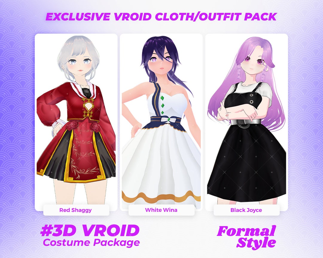 Vroid Clothing Pack, Vroid Assets, Gala Dresses, Avatar Formalwear ...