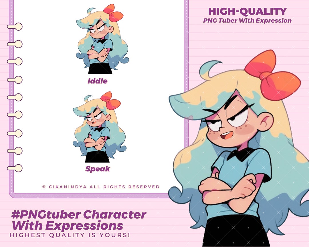 Pngtuber | Dynamic PNG Tuber Model Cute Girl for Live Streaming | 2 ...