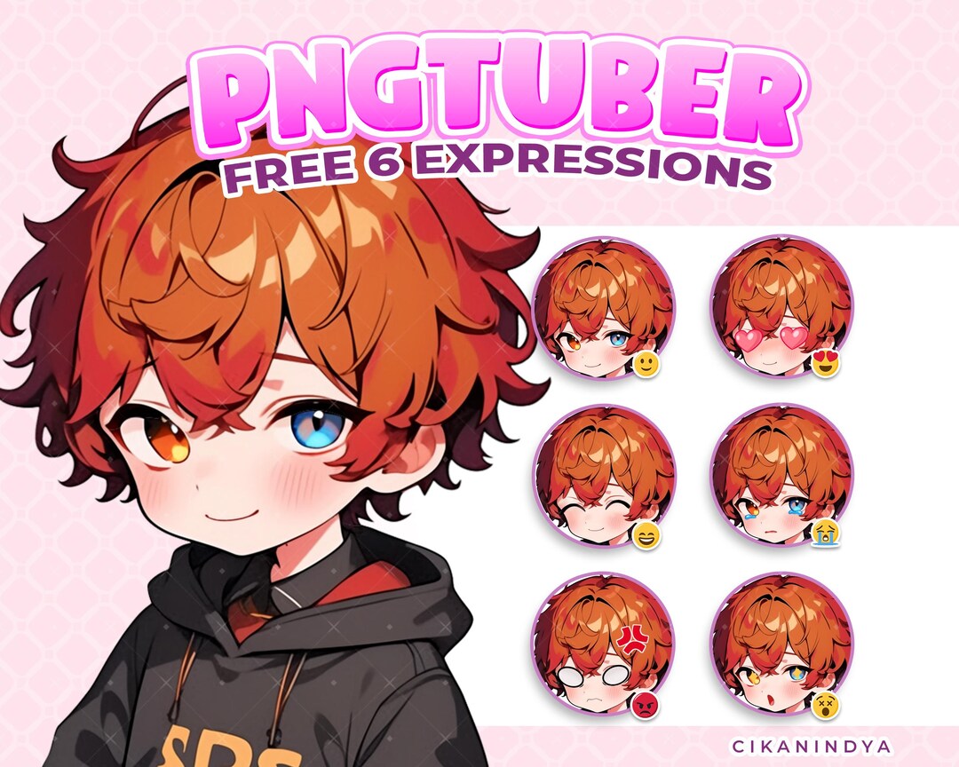 Custom-like Pngtuber Model – Bold Orange Chibi Character - Etsy