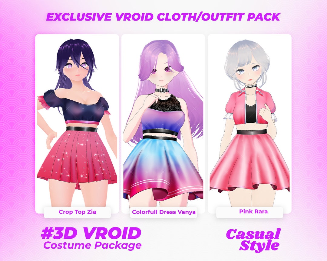 Vroid Clothes Pack | Trendy Casual Vroid Clothes for 3D Models ...