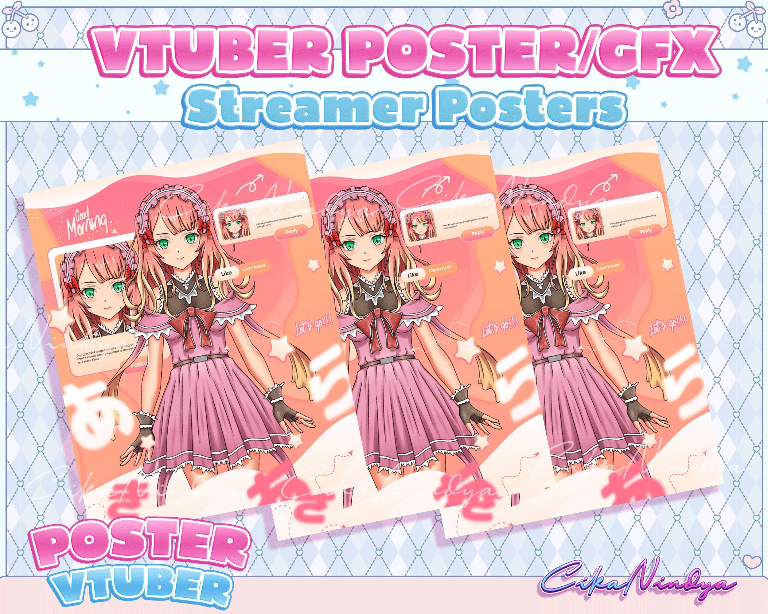 Vtuber Poster Anime Poster Vintage Poster Frames Poster - Etsy