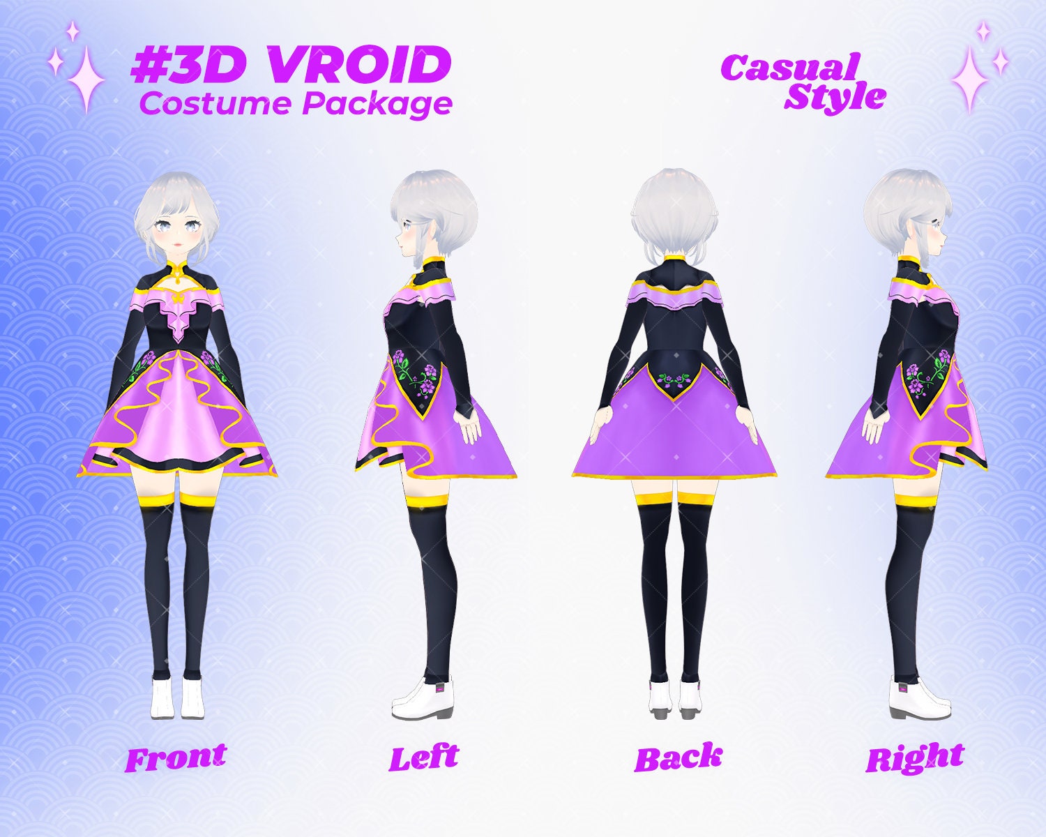 Vroid Clothing Pack, 3D Outfits, Streamer Wardrobe, Virtual Clothes ...