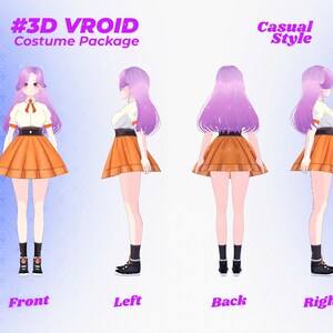 Streamer's Girl Casual Outfit Collection - Vroid Clothing Pack, Vroid ...