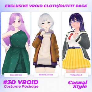 Vroid Power Outfits for Virtual Influencers - Vroid Clothing Pack ...