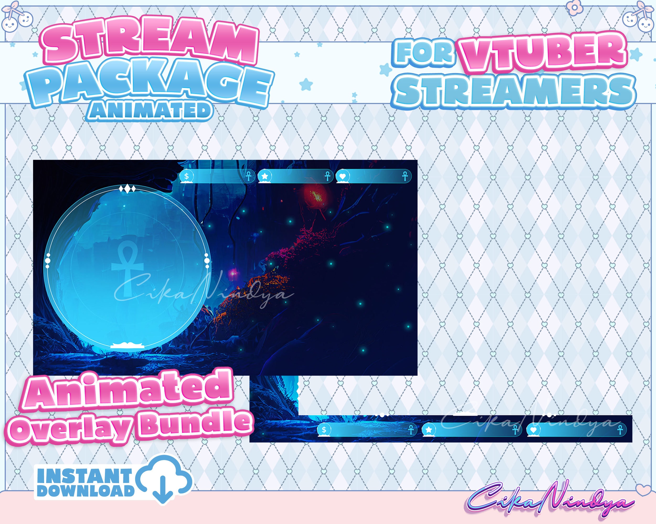 Vtuber Overlay Twitch Overlays Overlay Overlay Twitch - Etsy