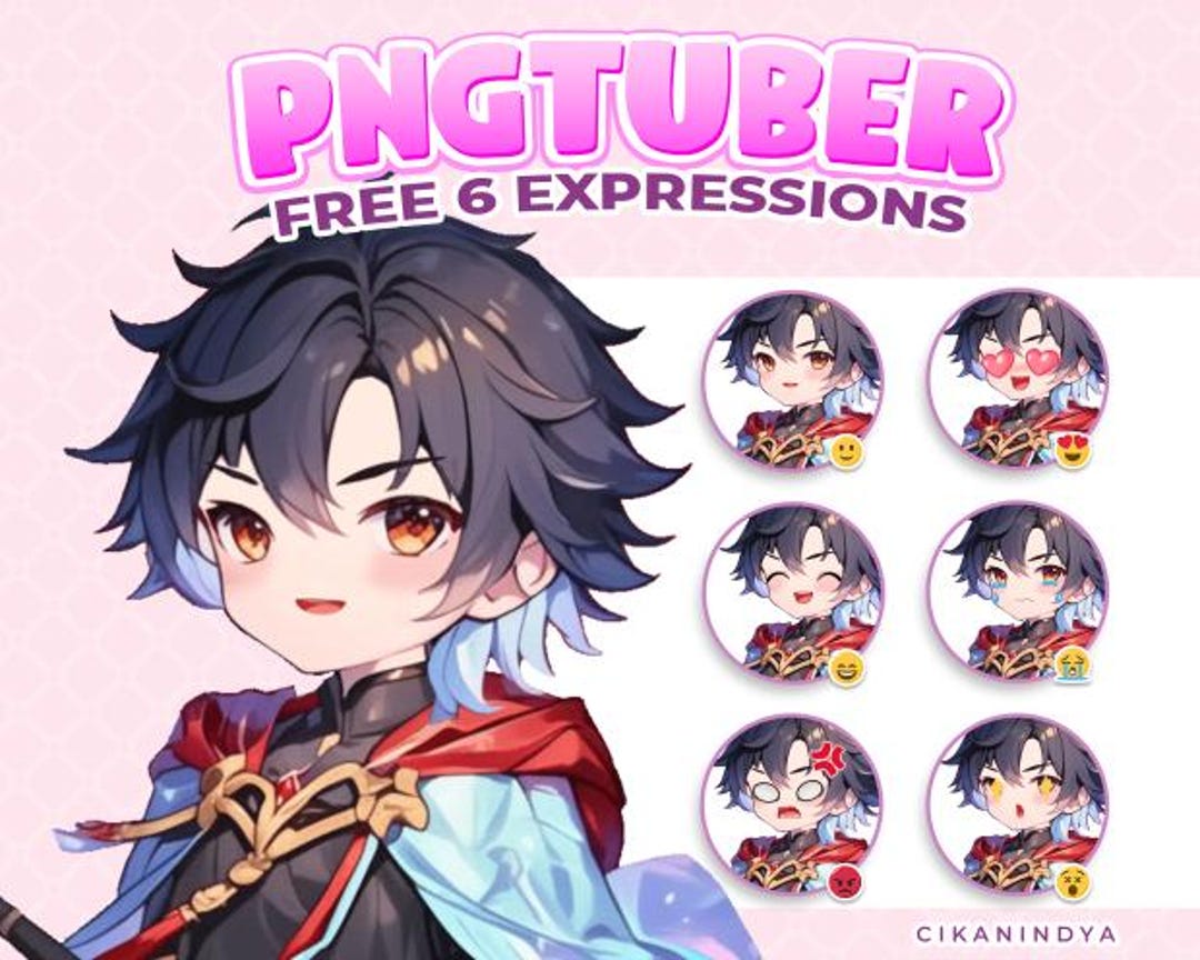 Premade Pngtuber – Regal Chibi Knight With Dynamic Expressions - Etsy